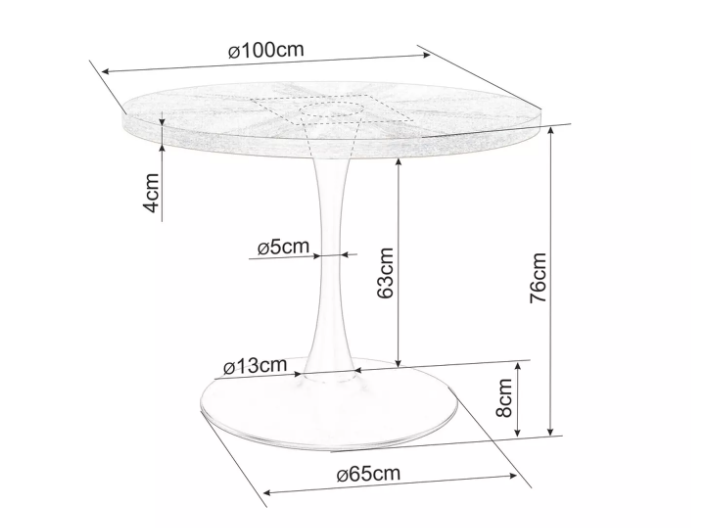 Apvalus stalas AMADEO 100 | Baldusale.lt | Baldai internetu | Baldai