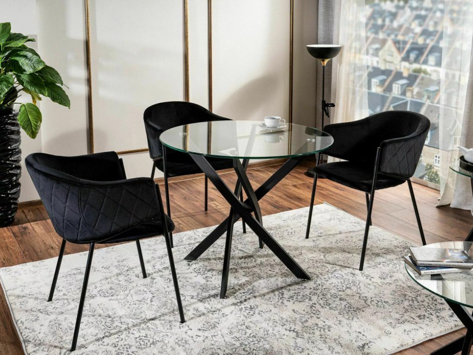 Apvalus stiklinis stalas AGIS | Baldusale.lt | Baldai internetu | Baldai